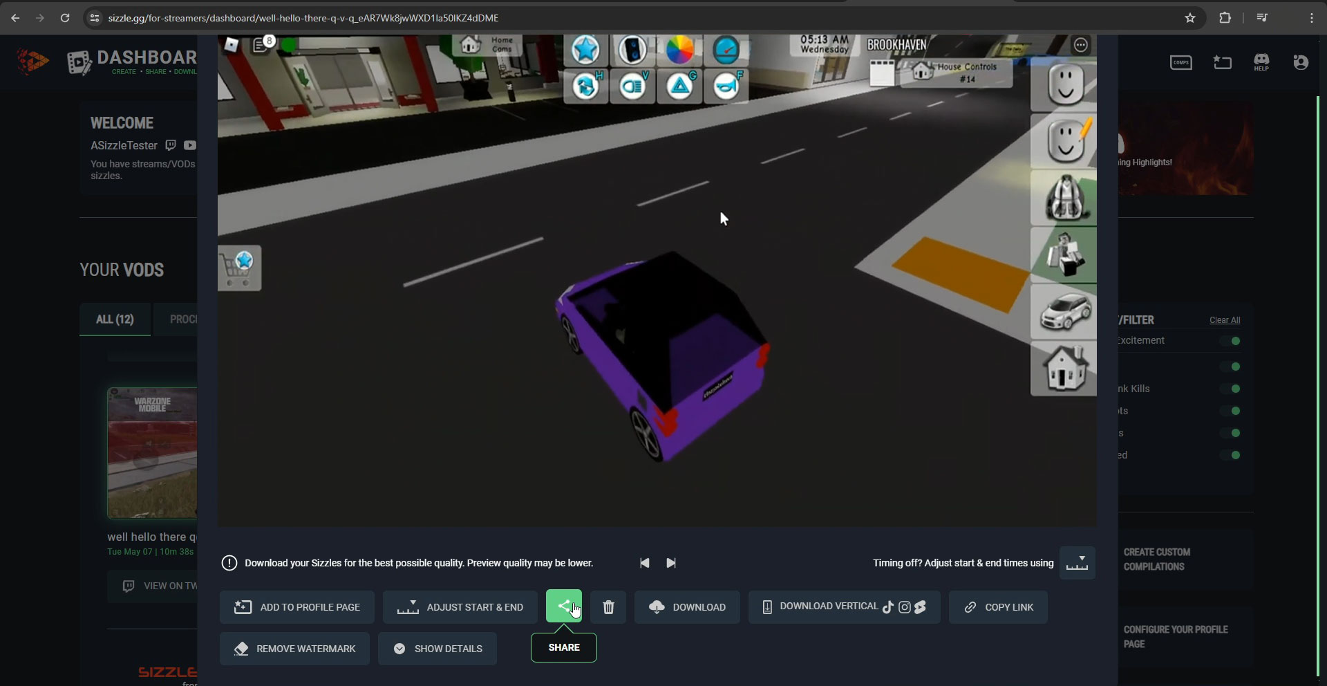 How to Get Automatic Highlights of Your Roblox Gameplay – Sizzle Blog